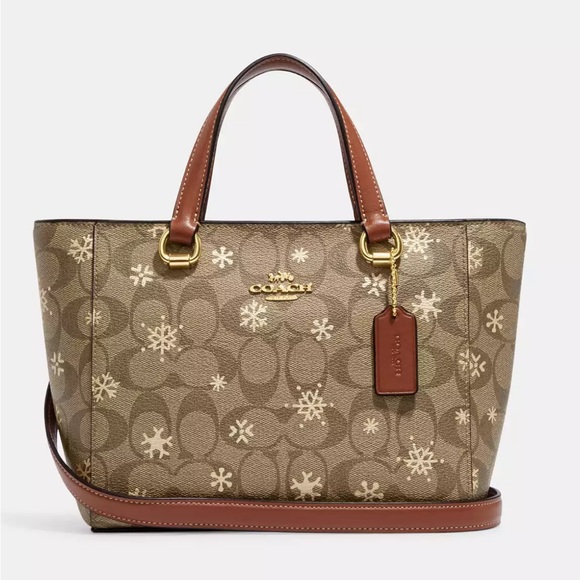 Coach | Bags | Coach Alice Satchel In Signature Canvas With Snowflake ...